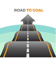 Target at end of bumpy road going to goal Vector Image