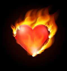 Fiery heart Royalty Free Vector Image - VectorStock