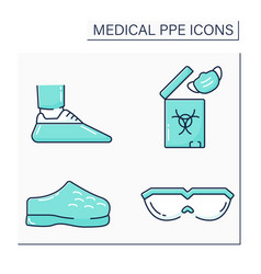 Medical ppe color icons set Royalty Free Vector Image