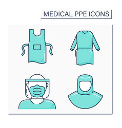 Medical ppe color icons set Royalty Free Vector Image