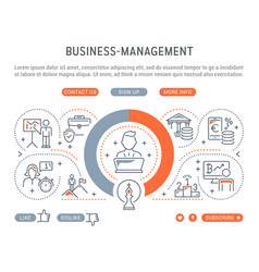 Linear banner business-management Royalty Free Vector Image