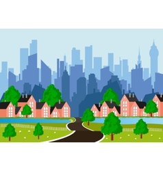 Road to a city Royalty Free Vector Image - VectorStock