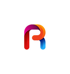 Rainbow color colored colorful alphabet letter r Vector Image