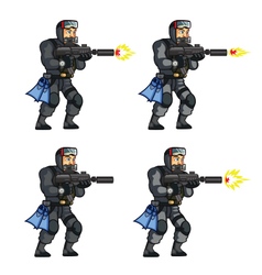 Commando shooting game sprite Royalty Free Vector Image