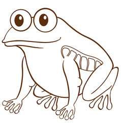 Single continuous line drawing happy frog Vector Image