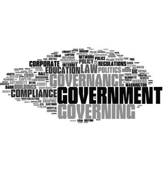Governance word cloud concept Royalty Free Vector Image