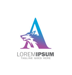 Wolf initial letter o logo sign Royalty Free Vector Image