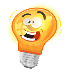 Friendly light bulb cartoon Royalty Free Vector Image