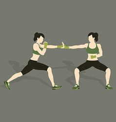 Young woman body combat and fitness Royalty Free Vector