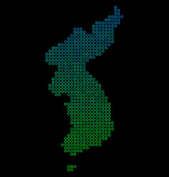 Blue dot south korea map Royalty Free Vector Image