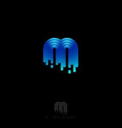 M monogram music logo Royalty Free Vector Image