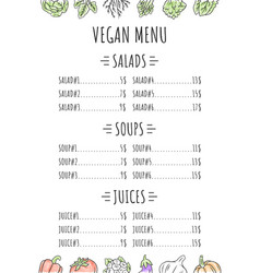 Restaurant vegetarian menu card design template Vector Image