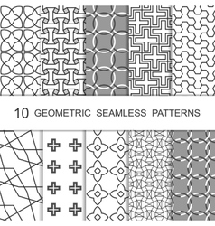 Seamless Geometric Pattern Grayscale Background Vector Image
