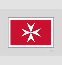 Flag malta version with maltese cross Royalty Free Vector
