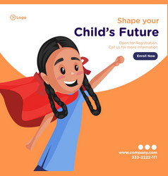 Banner design girl education Royalty Free Vector Image