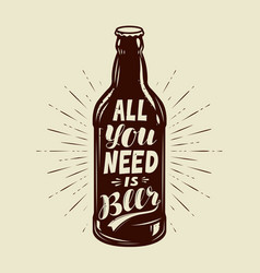 Beer sign retro poster for pub or bar Royalty Free Vector