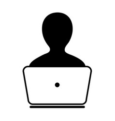 User icon with laptop computer male person Vector Image