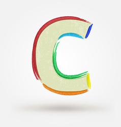 Colorful grunge font letter c Royalty Free Vector Image