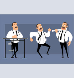 Cartoon funny fat office man character set Vector Image
