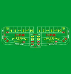 Craps table layout big Royalty Free Vector Image