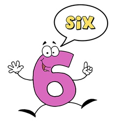 Funny cartoon numbers-6 Royalty Free Vector Image