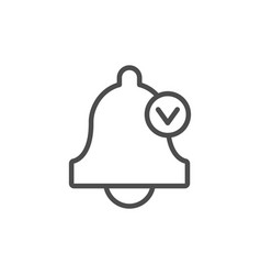 Alarm bell icon with check mark Royalty Free Vector Image