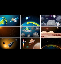 Big space scene set Royalty Free Vector Image - VectorStock