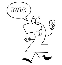 Funny cartoon friendly number 2 two guy Royalty Free Vector