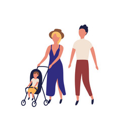 Young family with toddler Royalty Free Vector Image