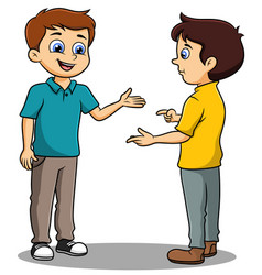 Two Boys Talking Cartoon