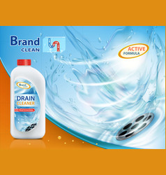 Sanitary drain cleaner poster Royalty Free Vector Image