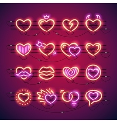 Glowing glitter hearts seamless background Vector Image