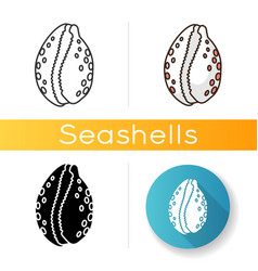 Spiked seashell black glyph icon Royalty Free Vector Image