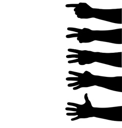 Black and white counting hands Royalty Free Vector Image