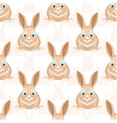Cute rabbits seamless pattern Royalty Free Vector Image