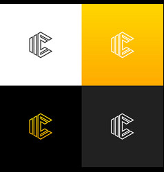 C minimalism logo inversion letter c Royalty Free Vector