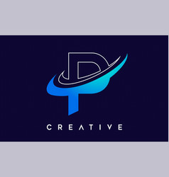 Blue letter p logo p letter design Royalty Free Vector Image