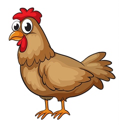 Chicken hen waving hand on white background Vector Image