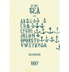 Alphabet sea from A to I Royalty Free Vector Image