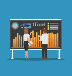 Isometric business people analyzing business Vector Image