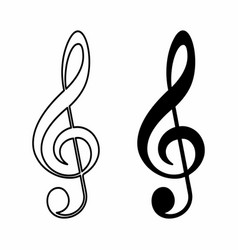 Black treble clef with wing Royalty Free Vector Image