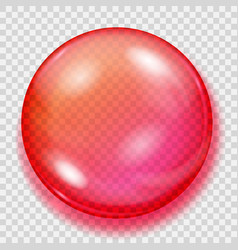 Red transparent glass button Royalty Free Vector Image