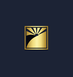 Solar panel gold logo Royalty Free Vector Image