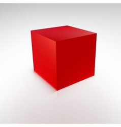 Three-dimensional red cube with eyes Royalty Free Vector