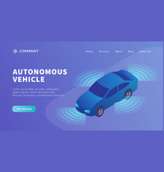 Autonomous car or vehicle concept with radar and Vector Image