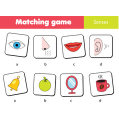 Educational children game match objects by color Vector Image