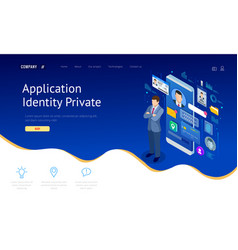 Isometric personal data information app identity Vector Image