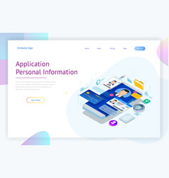 Isometric personal data information app identity Vector Image
