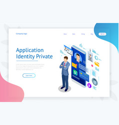 Isometric personal data information app identity Vector Image
