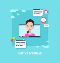 Video call concept banner design in flat style Vector Image